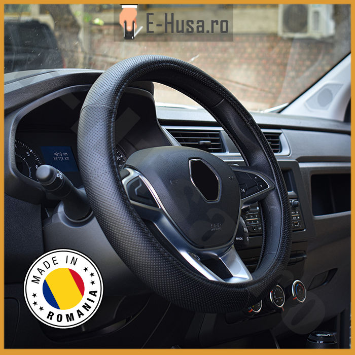 Husa Volan Negru din piele ecologica perforata 37-39 CM - E-Husa.ro